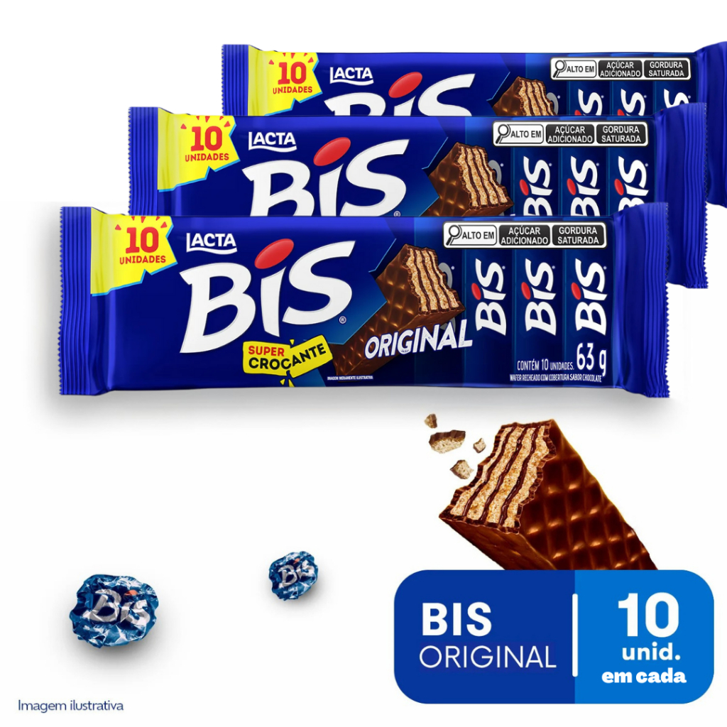 Kit c/3 Bis Mini ao Leite 63g c/10 unidades em cada | Shopee Brasil