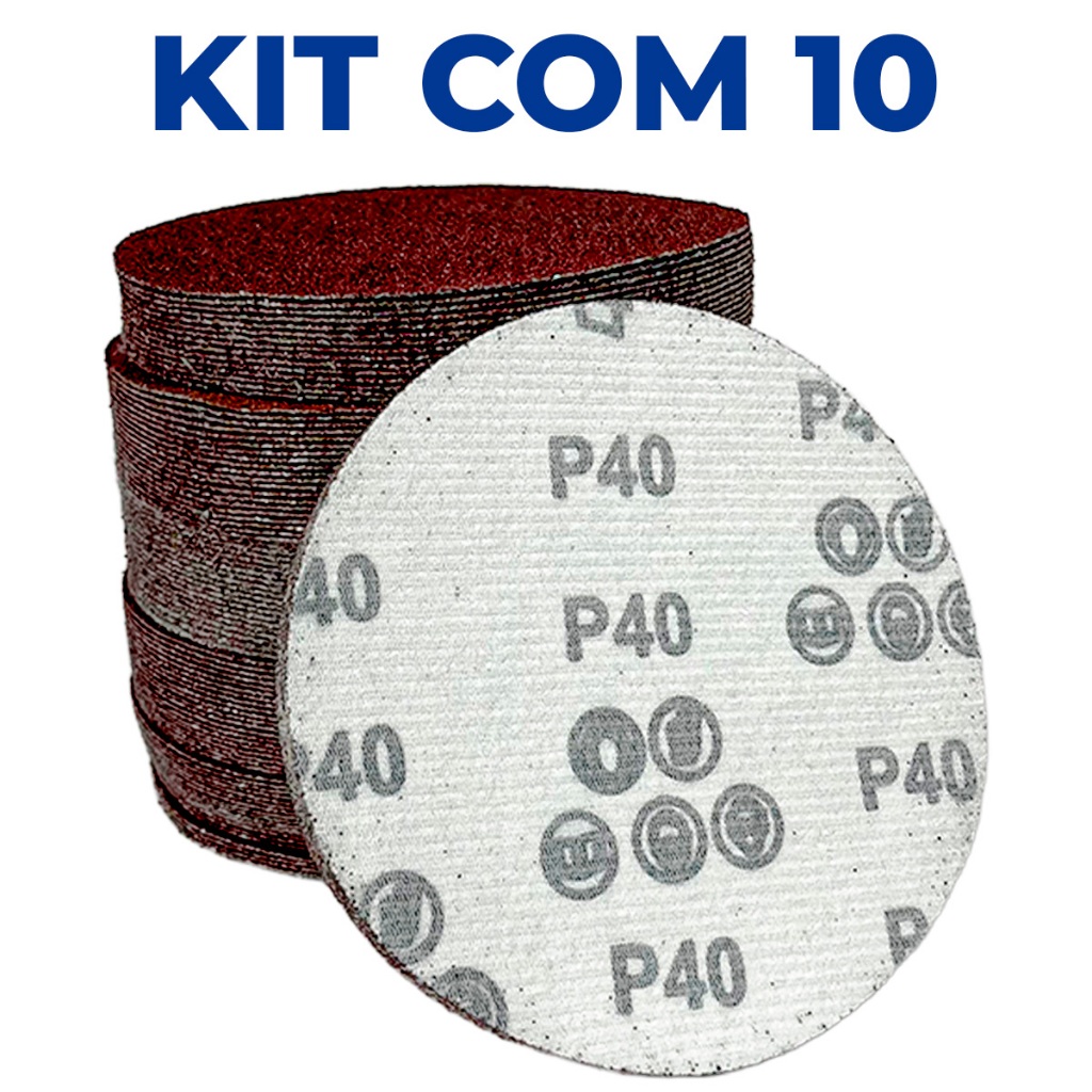 Conjunto de Discos de Lixa Velcro Circular Lixadeira Roto Orbital para ...