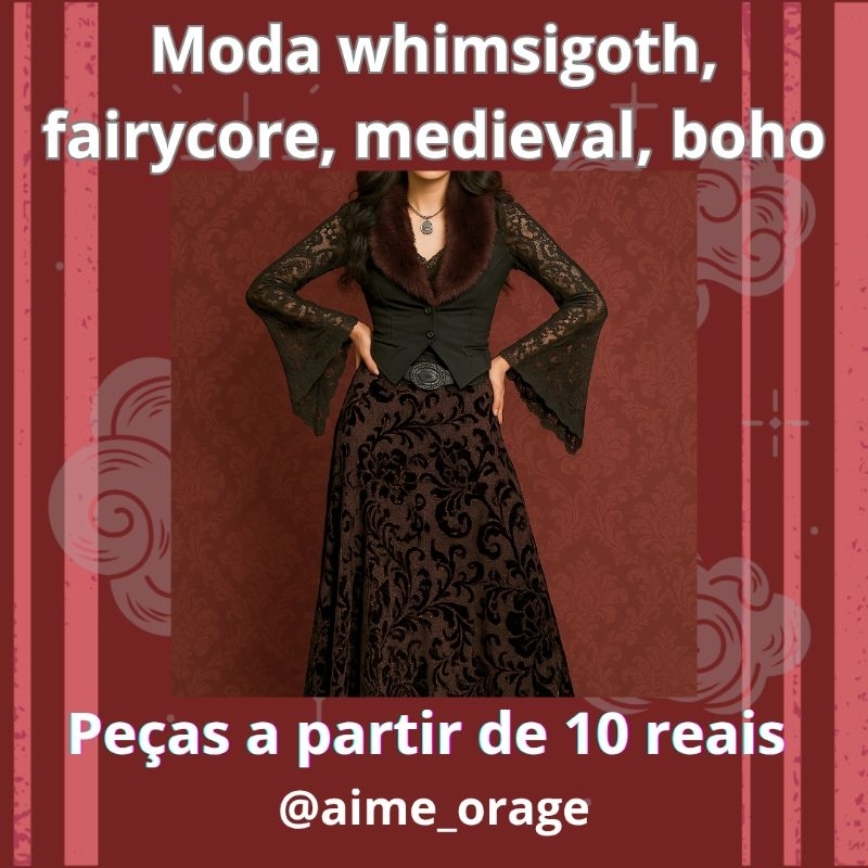 Moda whimsigoth, fairycore, medieval, boho NOVOS, SEMINOVOS e USADOS ...