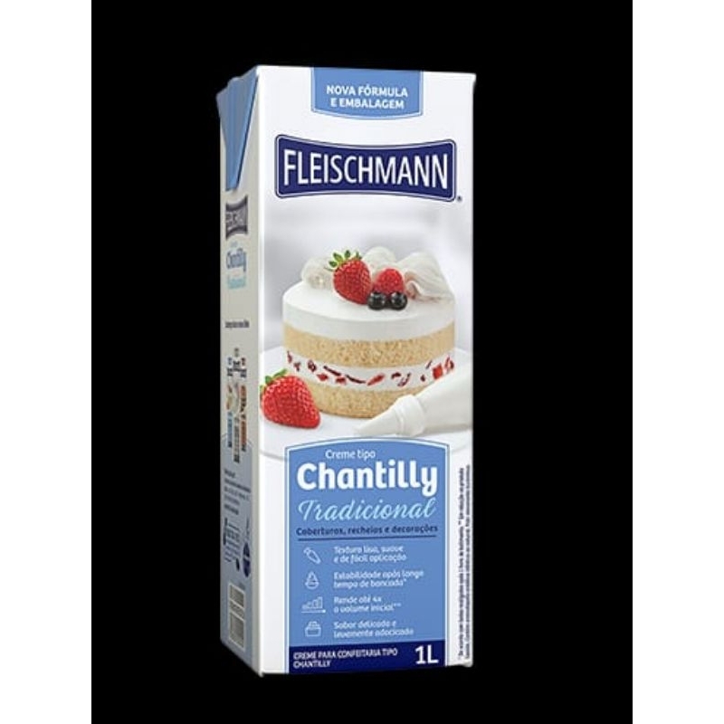 Chantilly Fleischmann tradicional 1L bolo cobertura chantily | Shopee ...