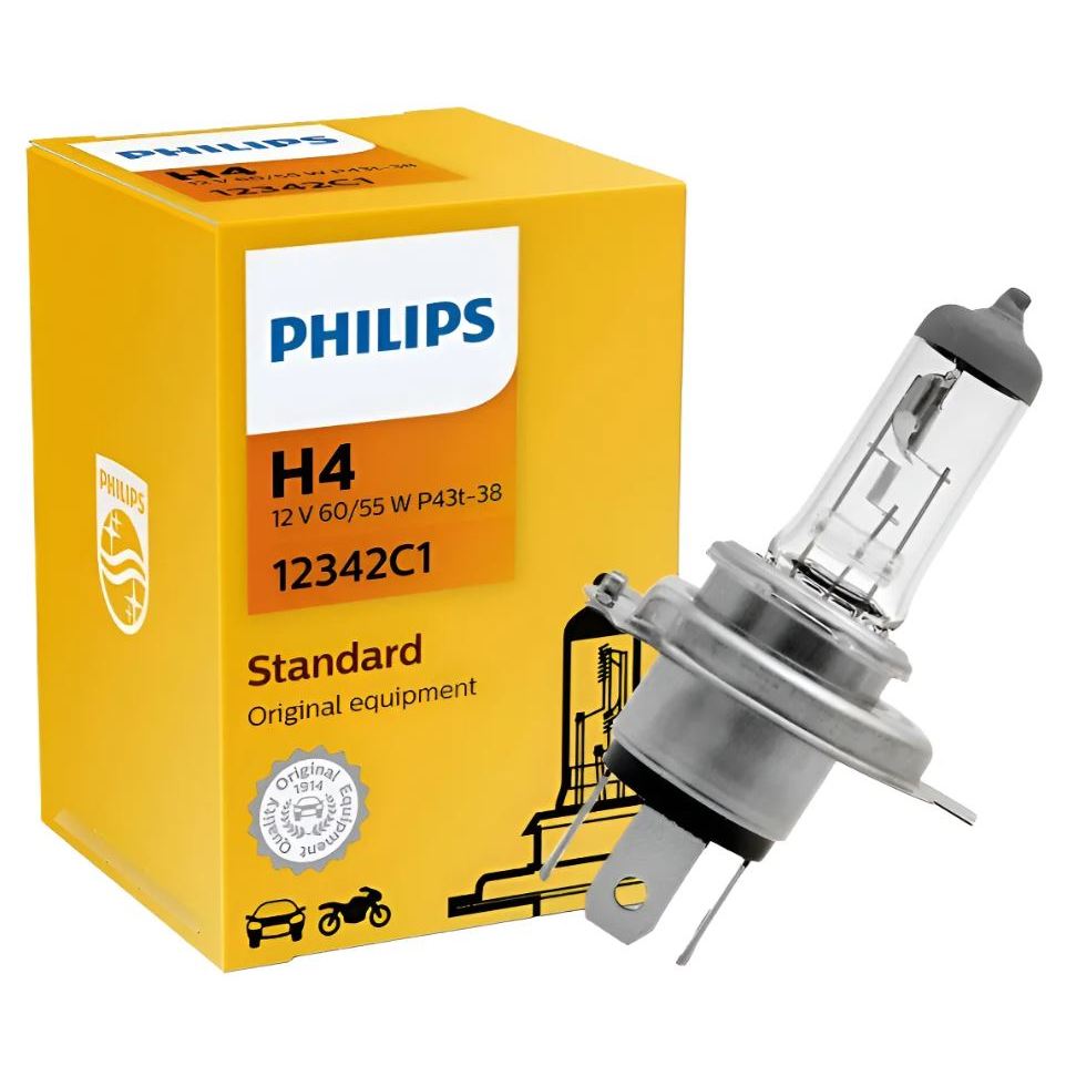 Lampada farol Philips Halogena H4 12v 60w/55w Standard 12342c1 | Shopee Brasil