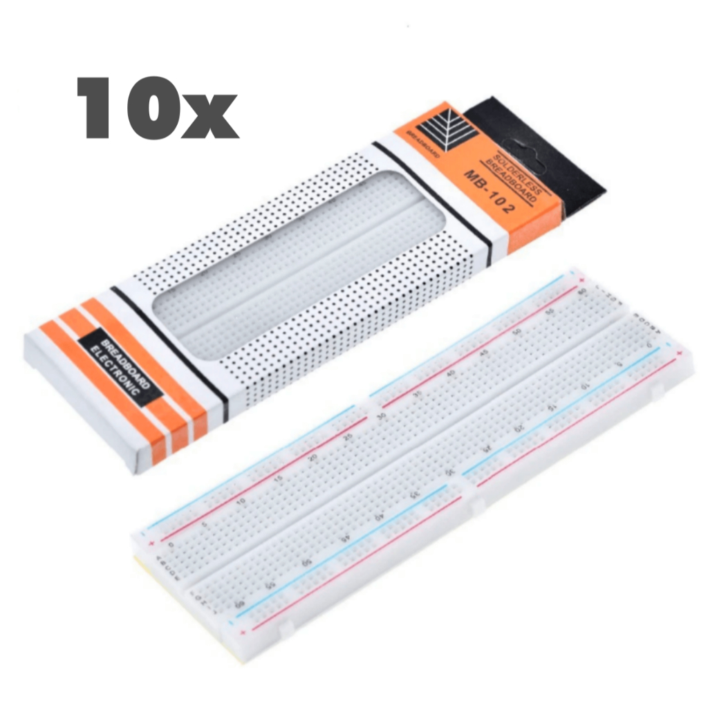 KIT 10 Protoboard Arduino Breadboard 830 Pontos Furos Pinos Mb102 Hc-06 | Shopee Brasil