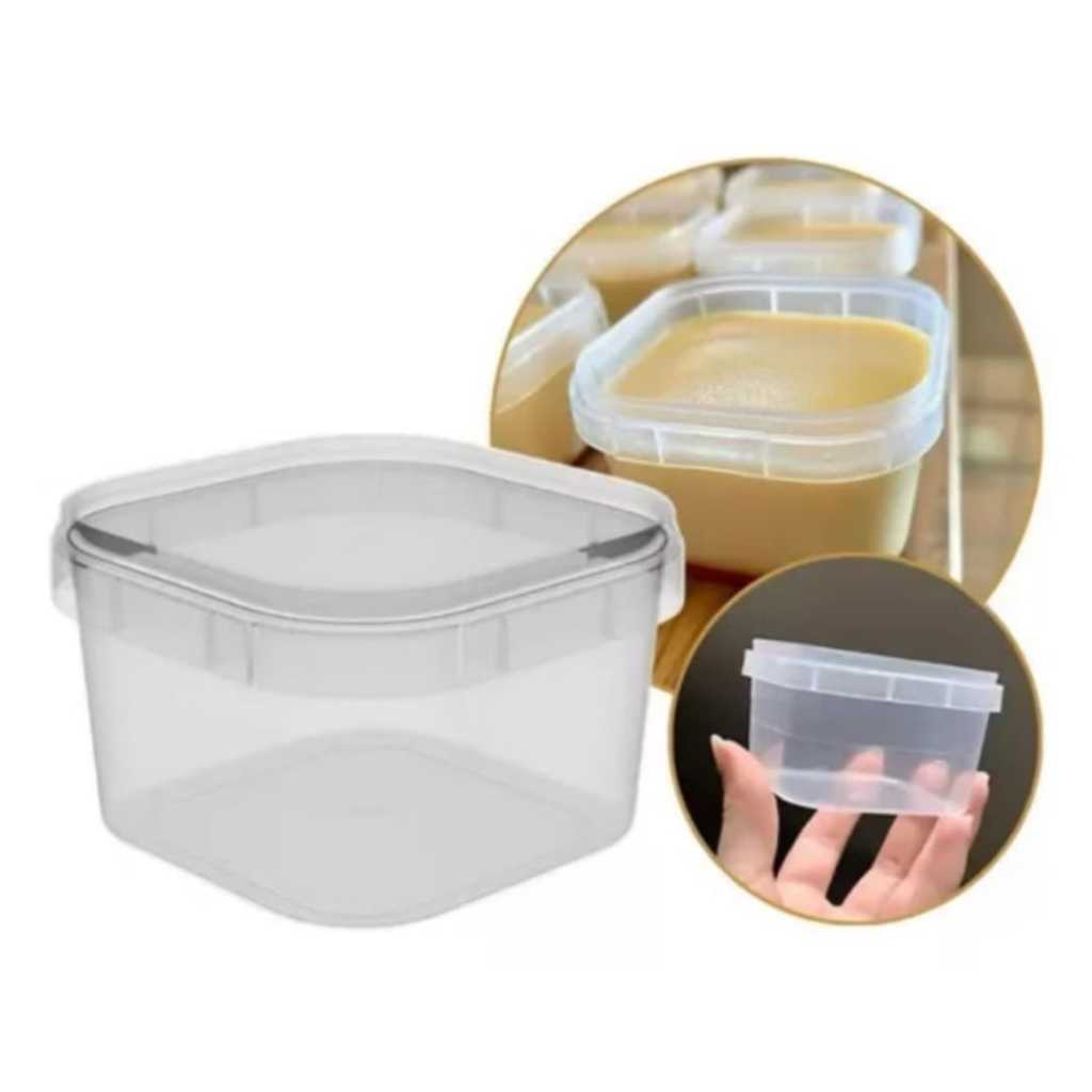 Potes Quadrados com Lacre 150ml 10/30/60/100 - PLastilânia | Shopee Brasil