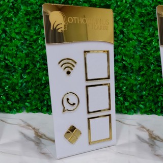 Placa QR Code Personalizada em Acrílico com Logo – Ícones à Escolha ...