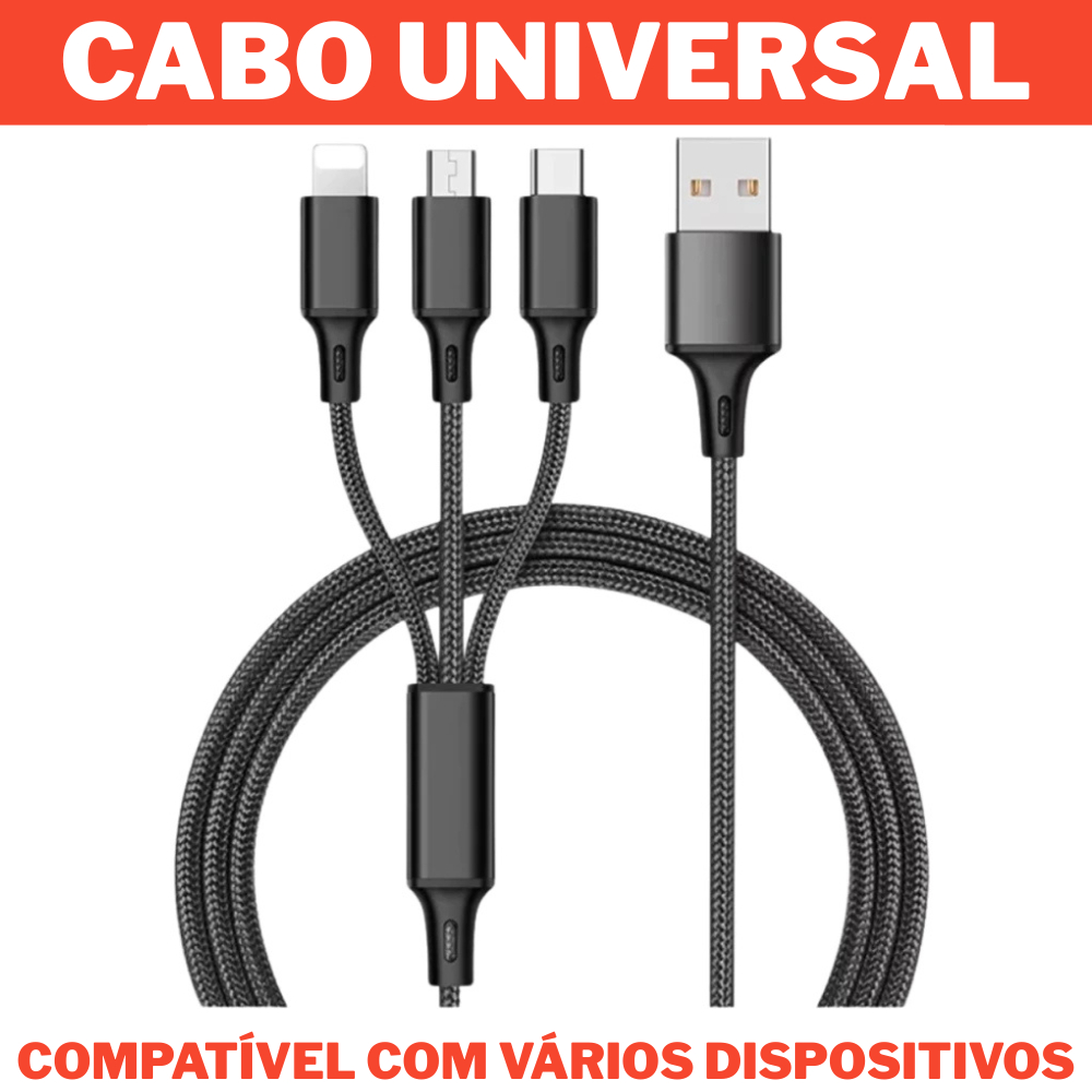 3 Em 1 Universal Cabo USB Para Celular Cabo Usb Multi Carregador ...