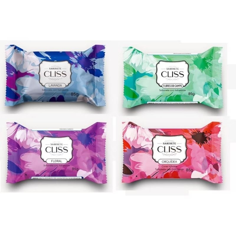 Kit com 12 unidades de sabonete Cliss perfumados variação variados 85g ...