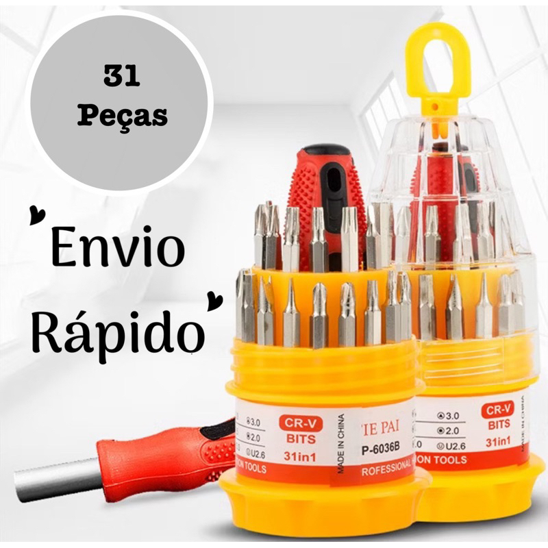 Jogo De Chaves 31 Em 1 Precisão Fenda Torx Alen Philips Y Kit Ferramentas | Shopee Brasil
