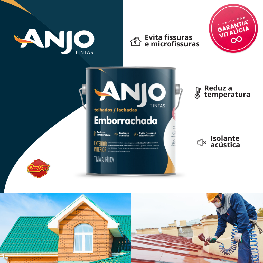 Tinta Emborrachada ANJO 3,6L para Exterior e Interior Branca | Shopee ...