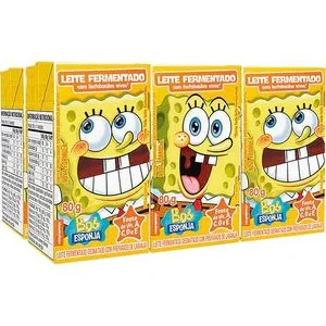 Leite Fermentado Bob Esponja Tradicional Conjunto com 6 de 80g | Shopee ...