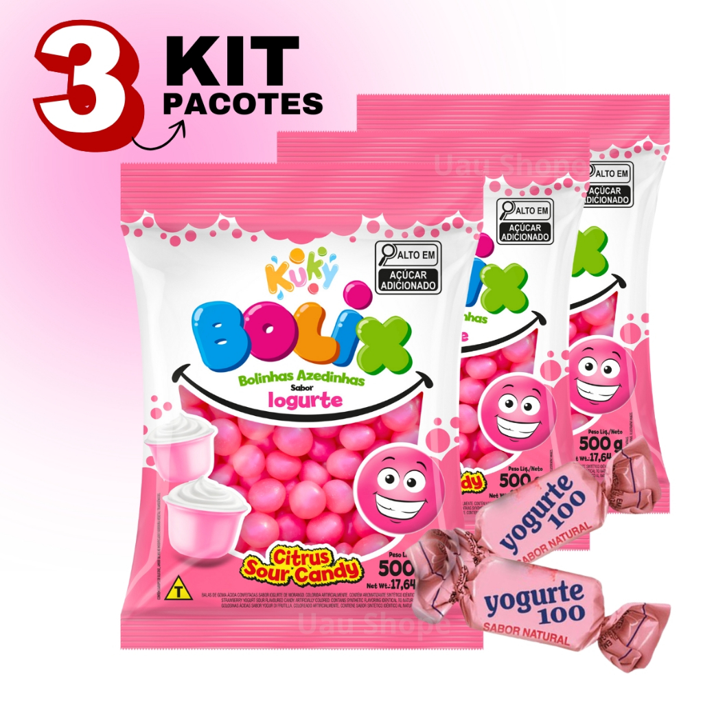 Bala De Goma Azedinha Bolix Iogurte 500g - Kuky | Shopee Brasil