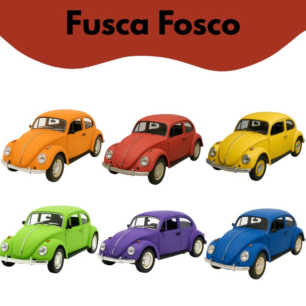 Fusca Fosco Miniatura Carrinho Metal Fusca Cores Foscas Abre As Portas ...