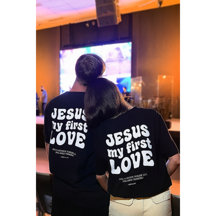 Kit Camiseta Casal Jesus My First Love Estampa Premium Cristã Exclusiva ...
