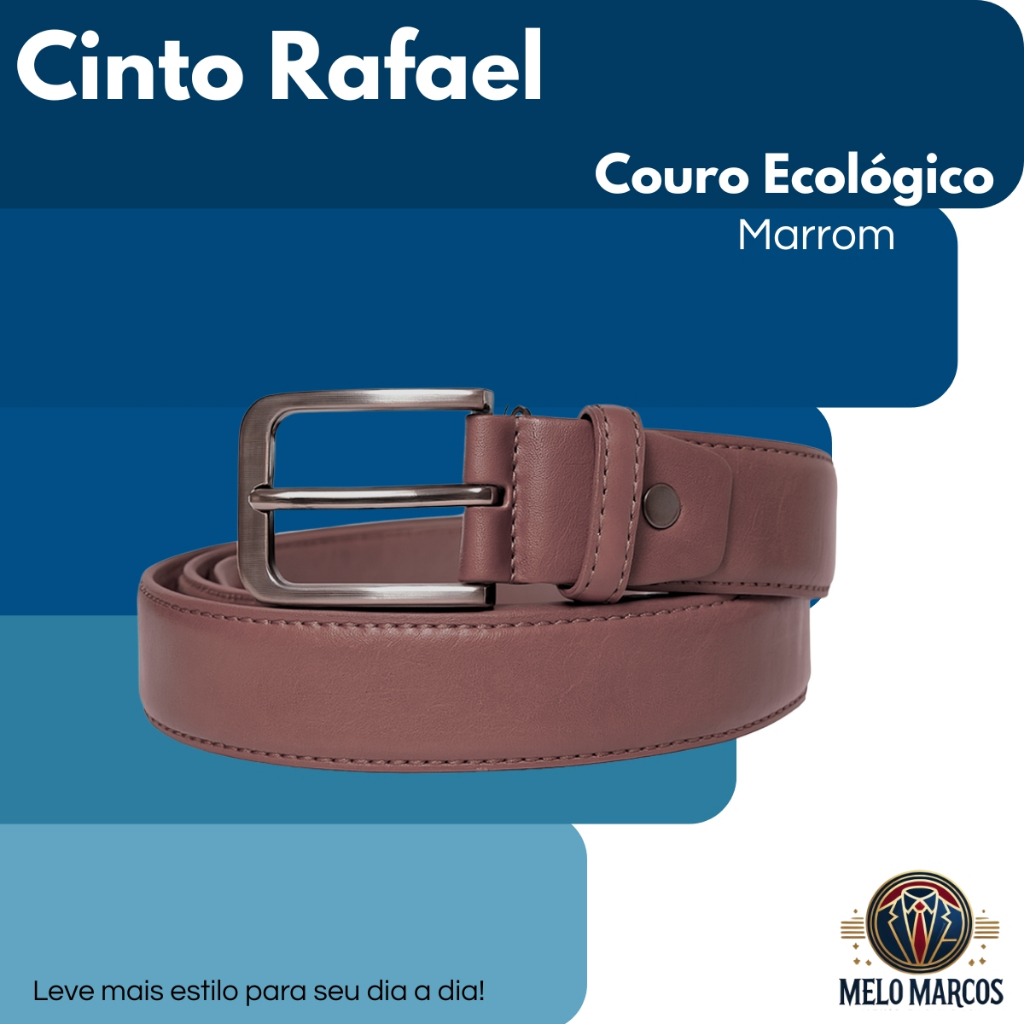 Cinto Rafael Masculino em Couro Ecológico – Design Elegante com Fivela ...