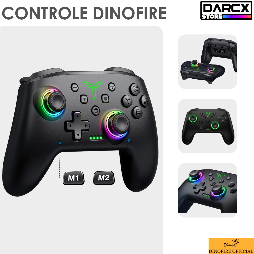 Controle Sem Fio Gamer Dinofire P218 TP28 Switch PC Android iOS ...
