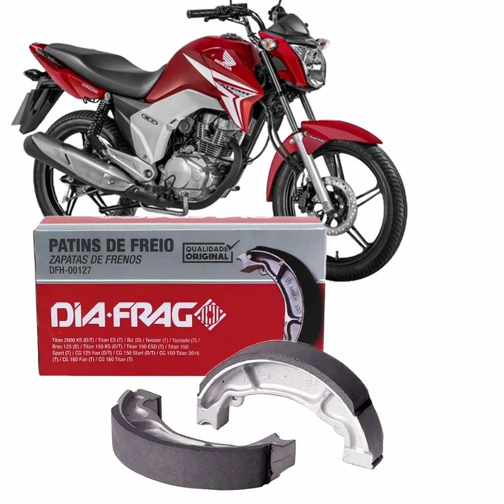 Lona De Freio / Patim De Freio Cg Titan 125 150 160 Diafrag | Shopee Brasil