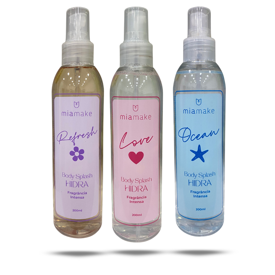 Kit 3 Body Splash Mia Make Perfume Refresh, Love e Ocean | Shopee Brasil