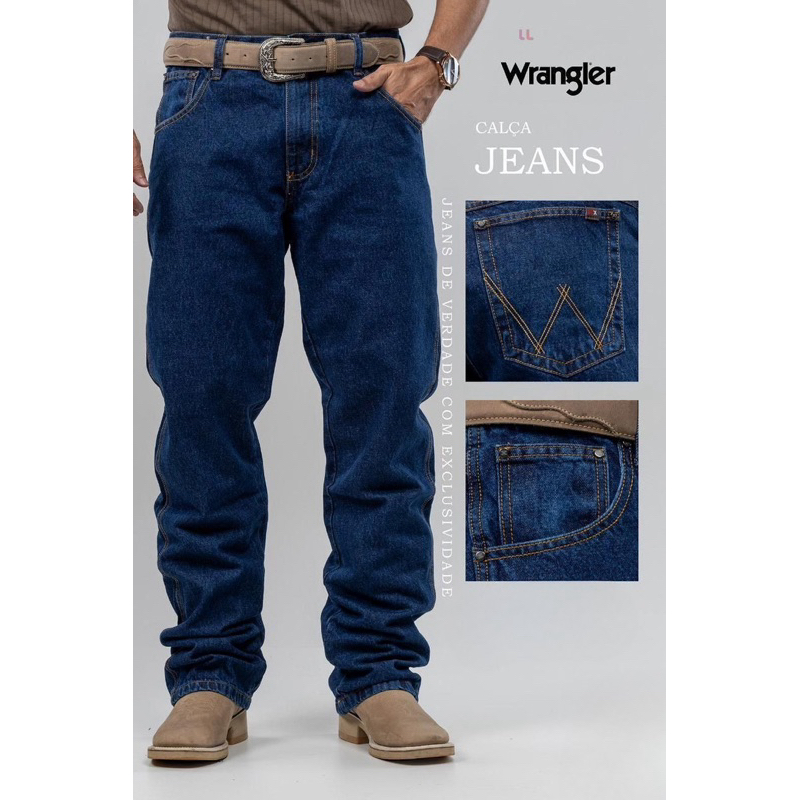 calça jeans masculina country Wangler peão montaria | Shopee Brasil