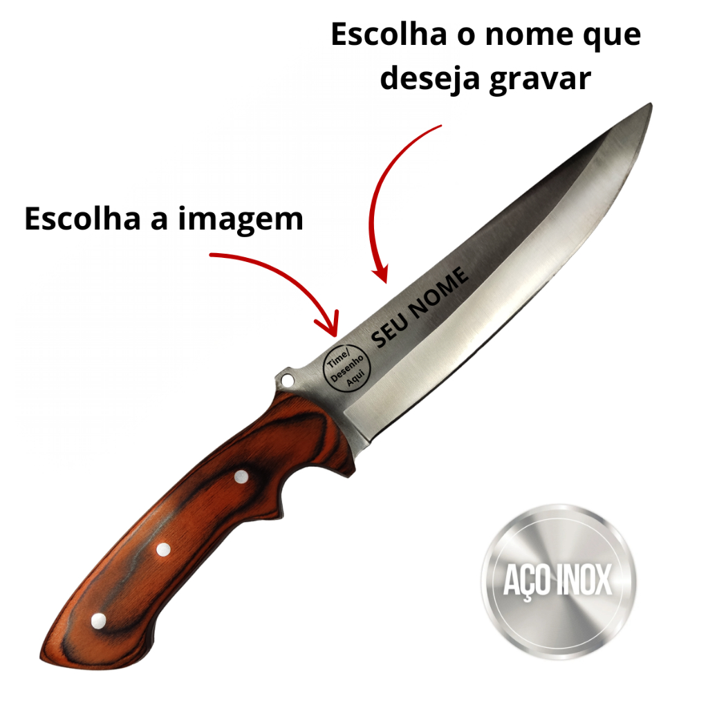 Faca Churrasco Personalizada C/ Seu Nome C/ Bainha | Shopee Brasil