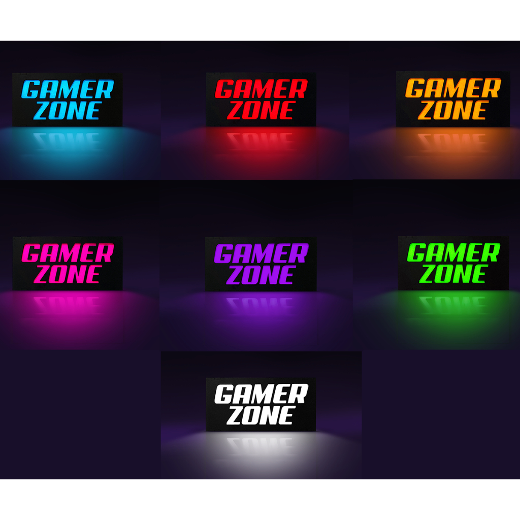 Luminária Gamer Geek Gamer Zone Led Bivolt Presente Gamer Para Setup ...
