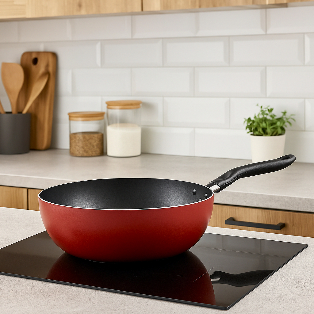 frigideira grande anteaderente brinox 2,3litros panela wok funda 24cm ...