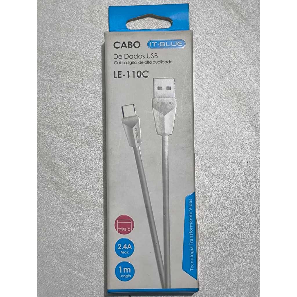 Cabo USB Type-C Tipo C IT-BLUE LE-110C 2.4A 1m – Carregamento e Dados (cor azul) | Shopee Brasil