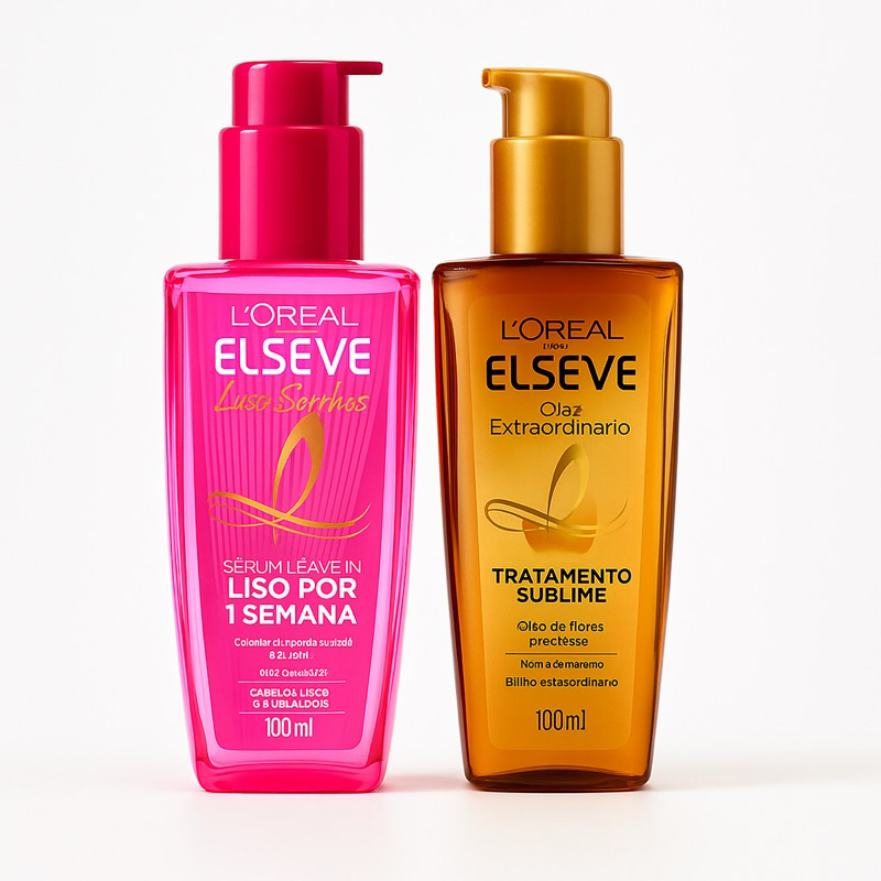 Kit Elseve Óleo Extraordinário + Sérum Leave-In Liso dos Sonhos 100ml ...