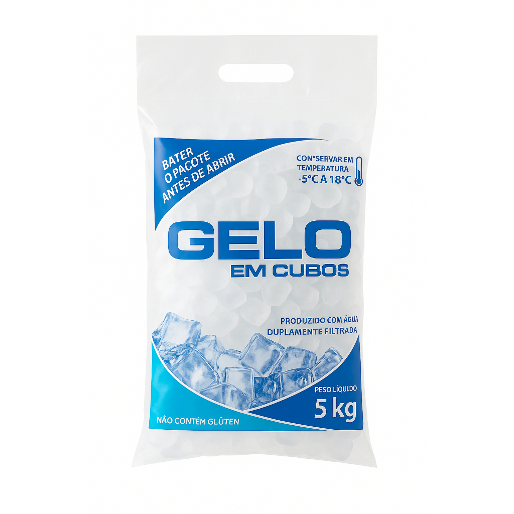 Saco Embalagem Para Gelo Em Cubos 100 Unidades 5 KGS Com Alça Reforçada ...