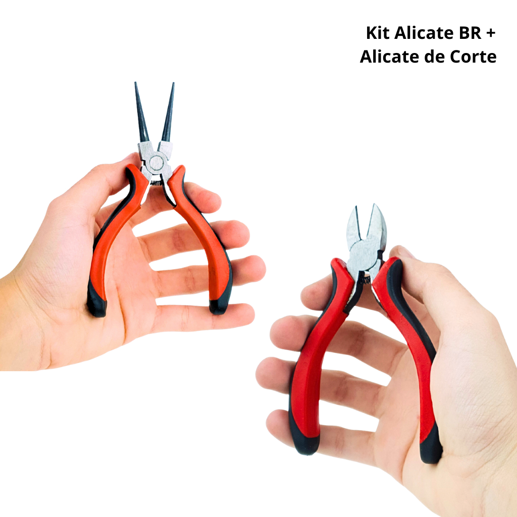 Alicate-BR Bico Redondo + Alicate De Corte Diagonal Profissional 6 Polegadas- Kit Com Dois ...