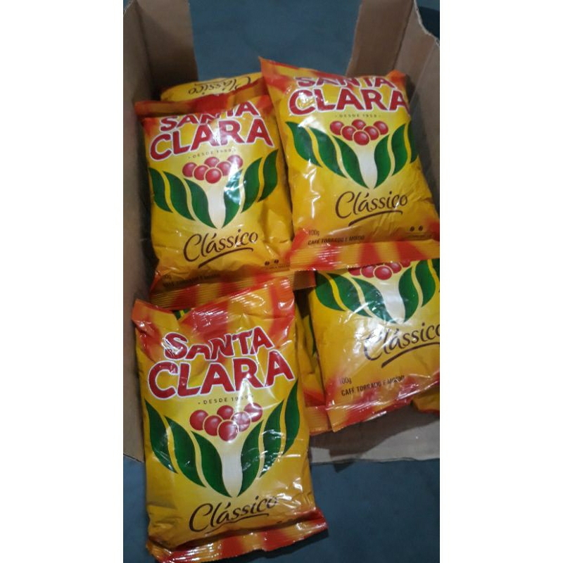 Café Torrado e Moído Clássico Santa Clara Pacote 100g kit com 10 unid | Shopee Brasil