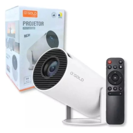 Mini Projetor Portátil A'gold Android 720p Pgt-hy300 Wifi Branco ...