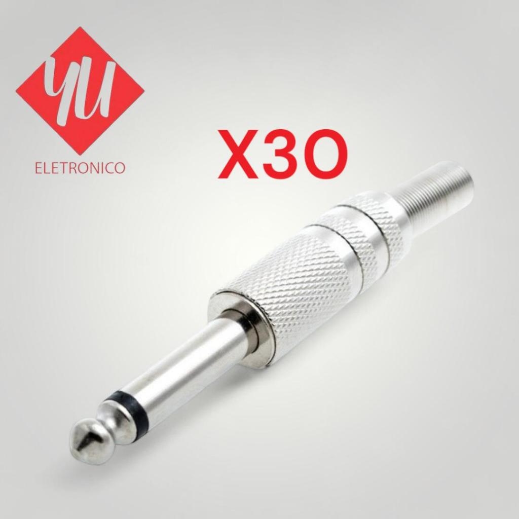 30 Conector P10 Mono Com Mola Oferta | Shopee Brasil