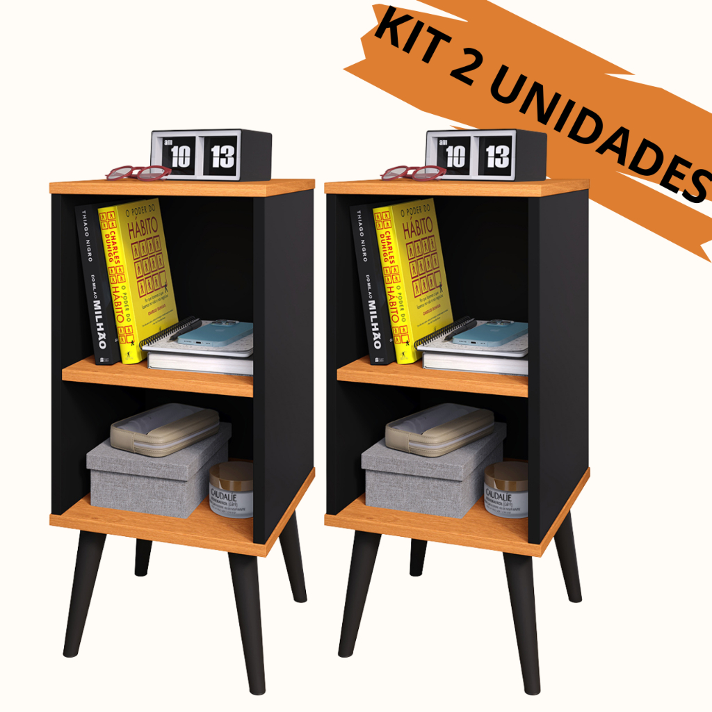 Par Mesas de Cabeceiras multiuso lateral Retrô Para Quarto Casal ou ...