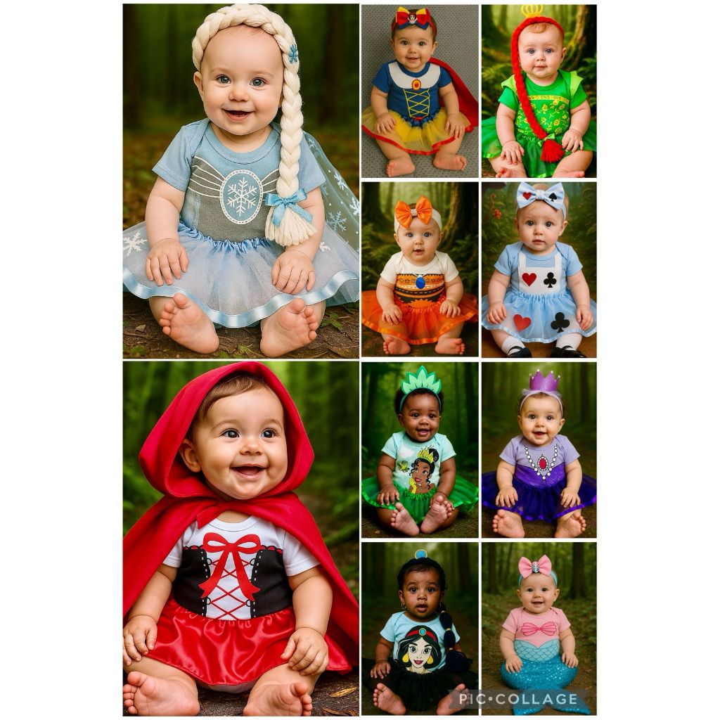 Body de Princesas Body Temático mesversário Body Branca de neve Body ...