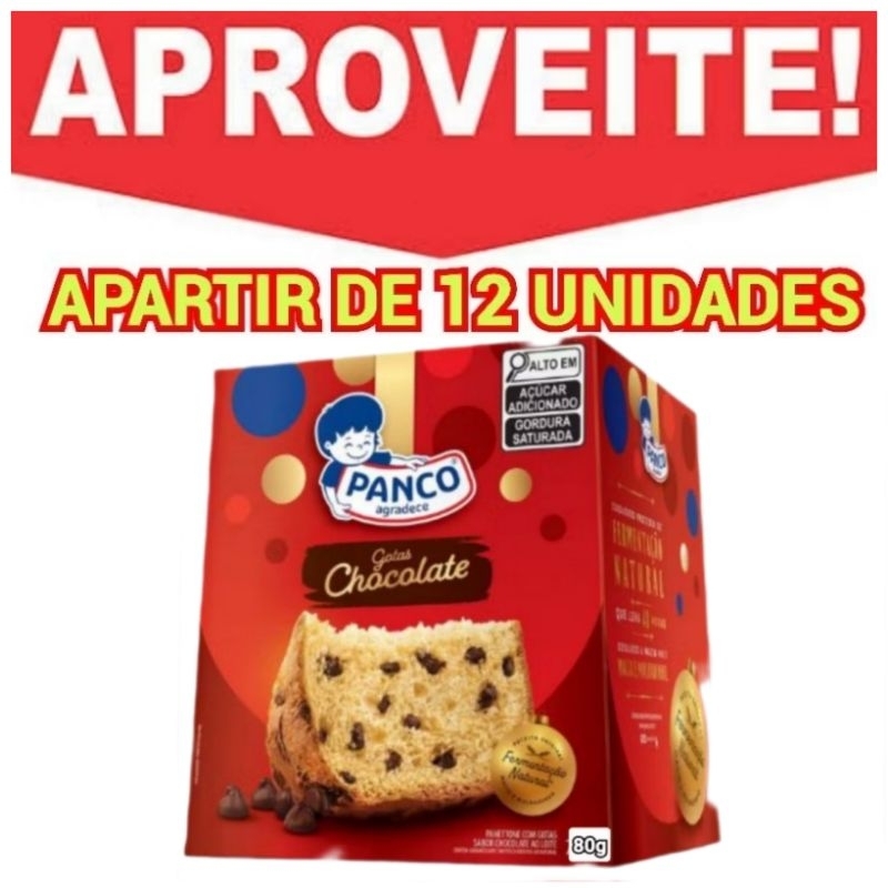 MINI PANETTONE PANCO GOTAS DE CHOCOLATE 80g | Shopee Brasil