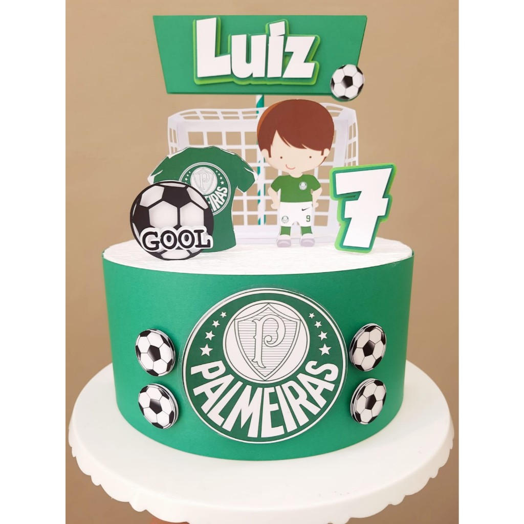 ENVIO IMEDIATO -Topo Bolo Palmeiras/ Topper Bolo Time Palmeiras/ Topo ...