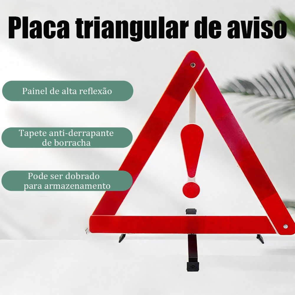 Triângulo de Segurança Automotivo Refletivo Sinalizador Essencial para ...