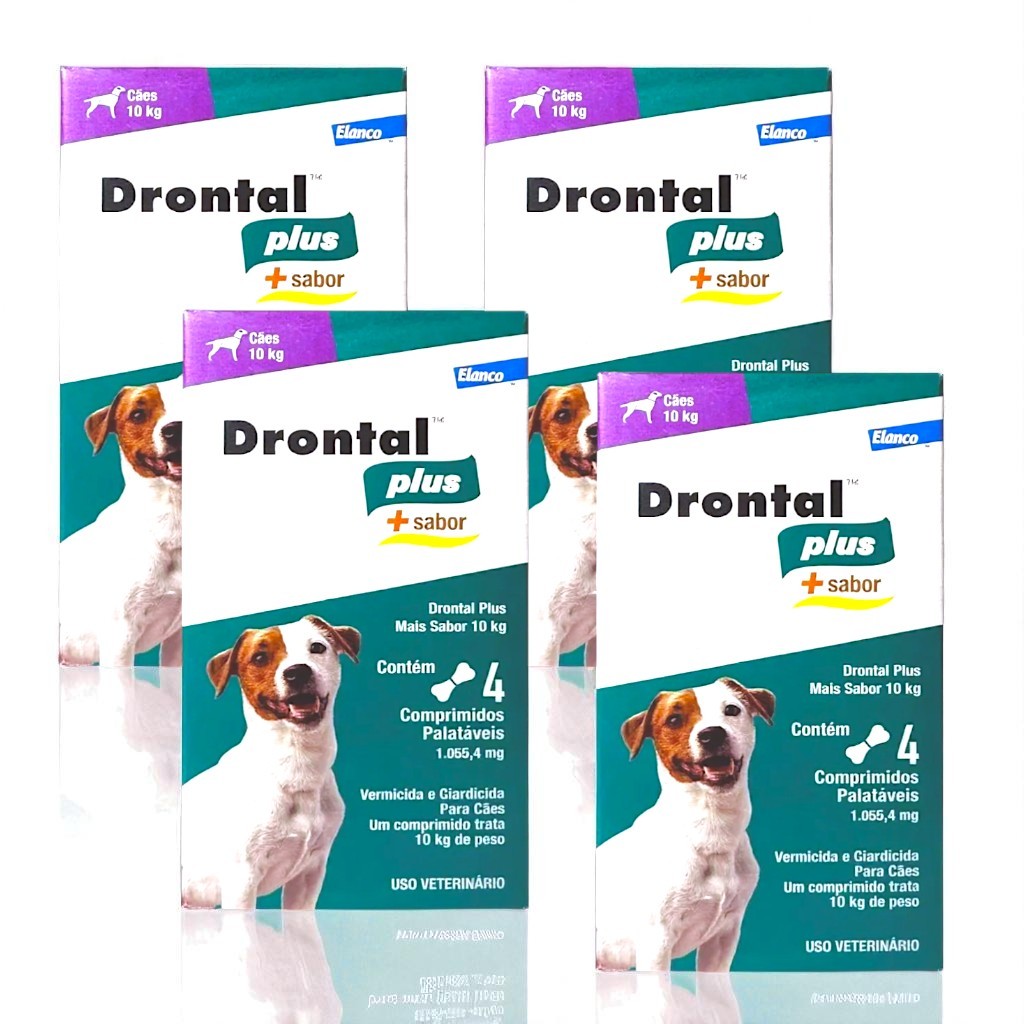 DRONTAL PLUS CÃES ATÉ 10KG ELANCO ORIGINAL C/ 4 COMPRIMIDOS | Shopee Brasil
