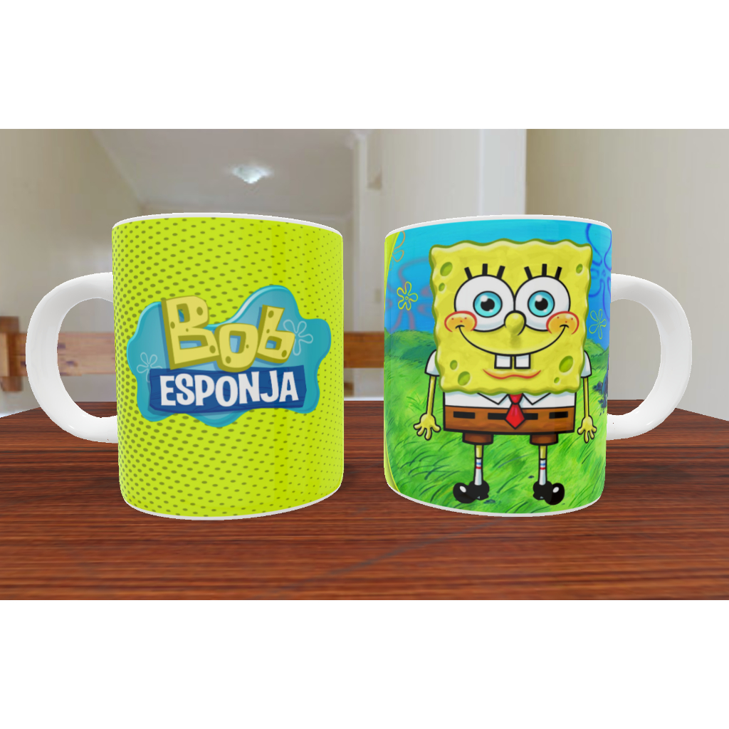 Caneca Bob Esponja Garry Patrick Lula Molusco Seu Siriguejo Sandy ...