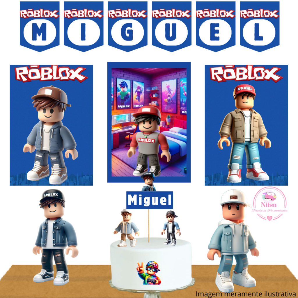 Kit Só um Bolinho ROBLOX – Personalizado com nome – Festa em casa ...