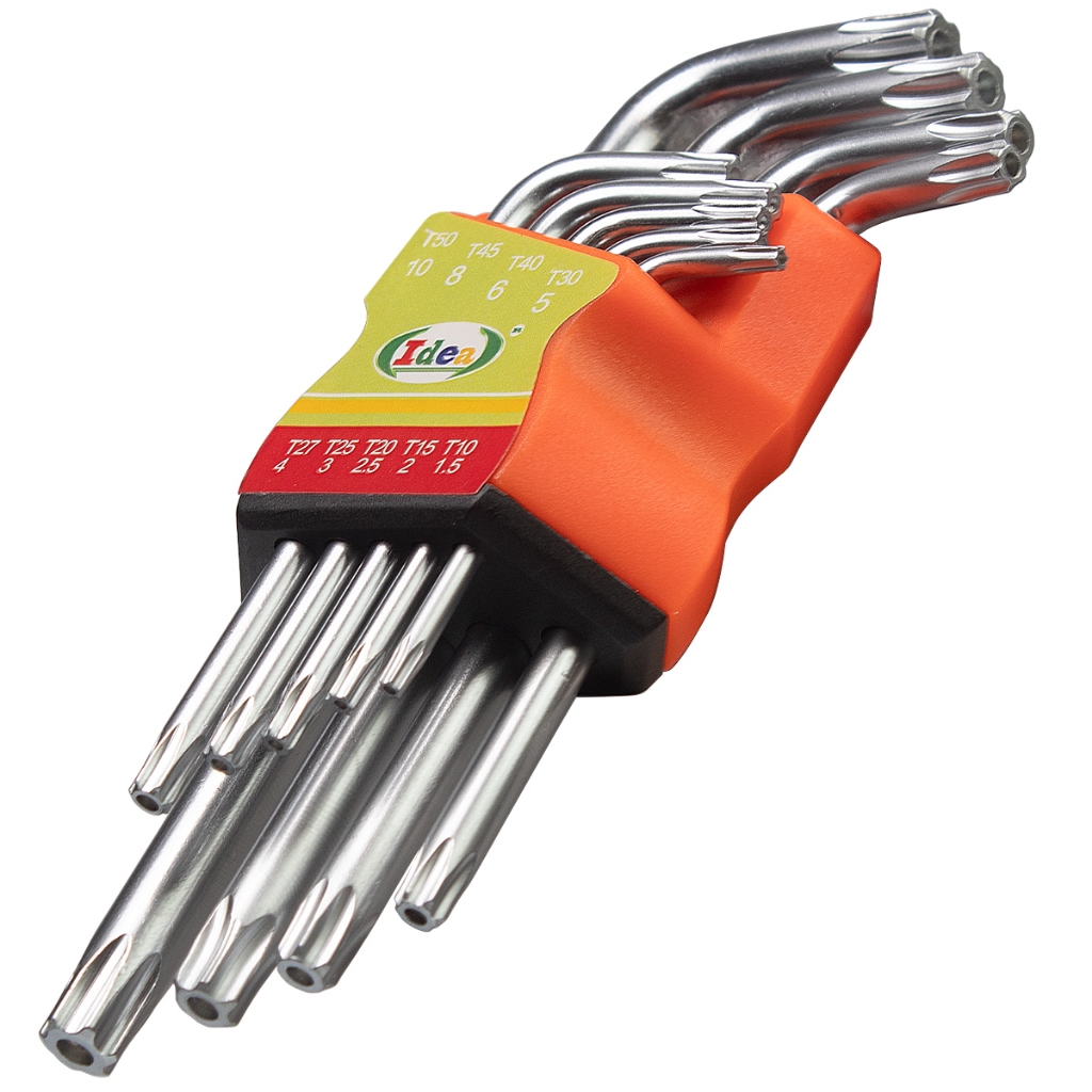 Jogo de Chave Torx Torque Curta 9 Peças Chave L com Furo Guia T10 - T50 ...