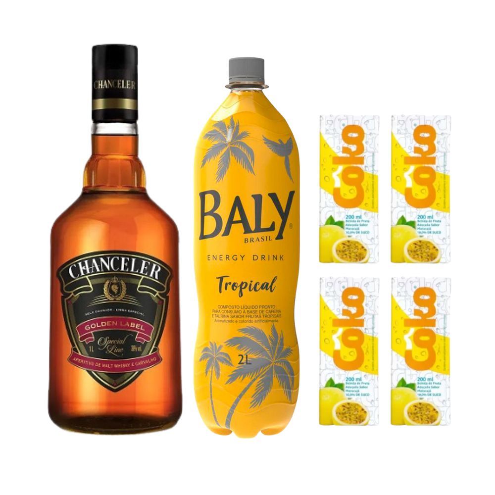 Kit Whisky Chanceler + Baly Tropical + Coko De Maracujá | Shopee Brasil