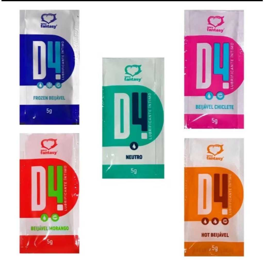D4 Gel Lubrificante Beijável Sachê 5 Gramas Sexy Fantasy Sex Shop Shopee Brasil