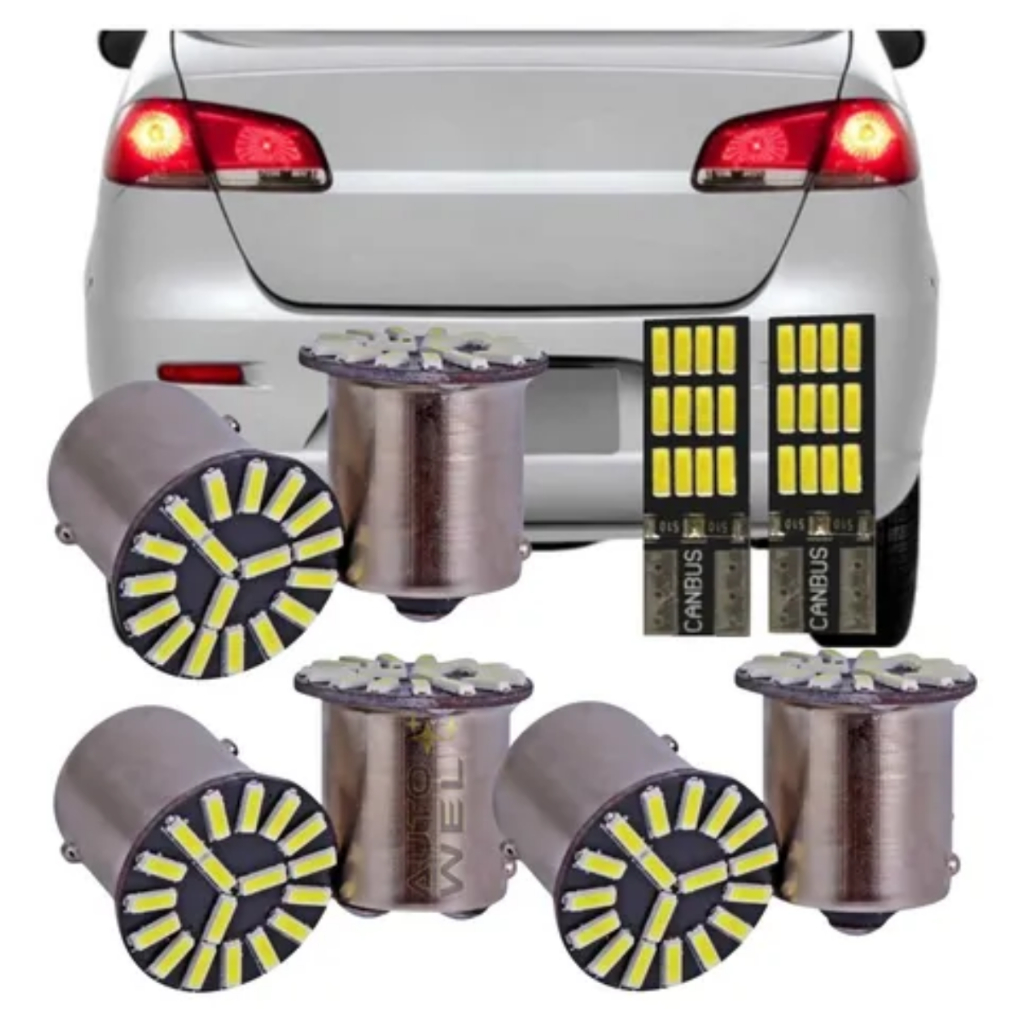 Kit 8 Lâmpadas Led Lanterna Traseira 1 Polo 2 Polo T10 | Shopee Brasil
