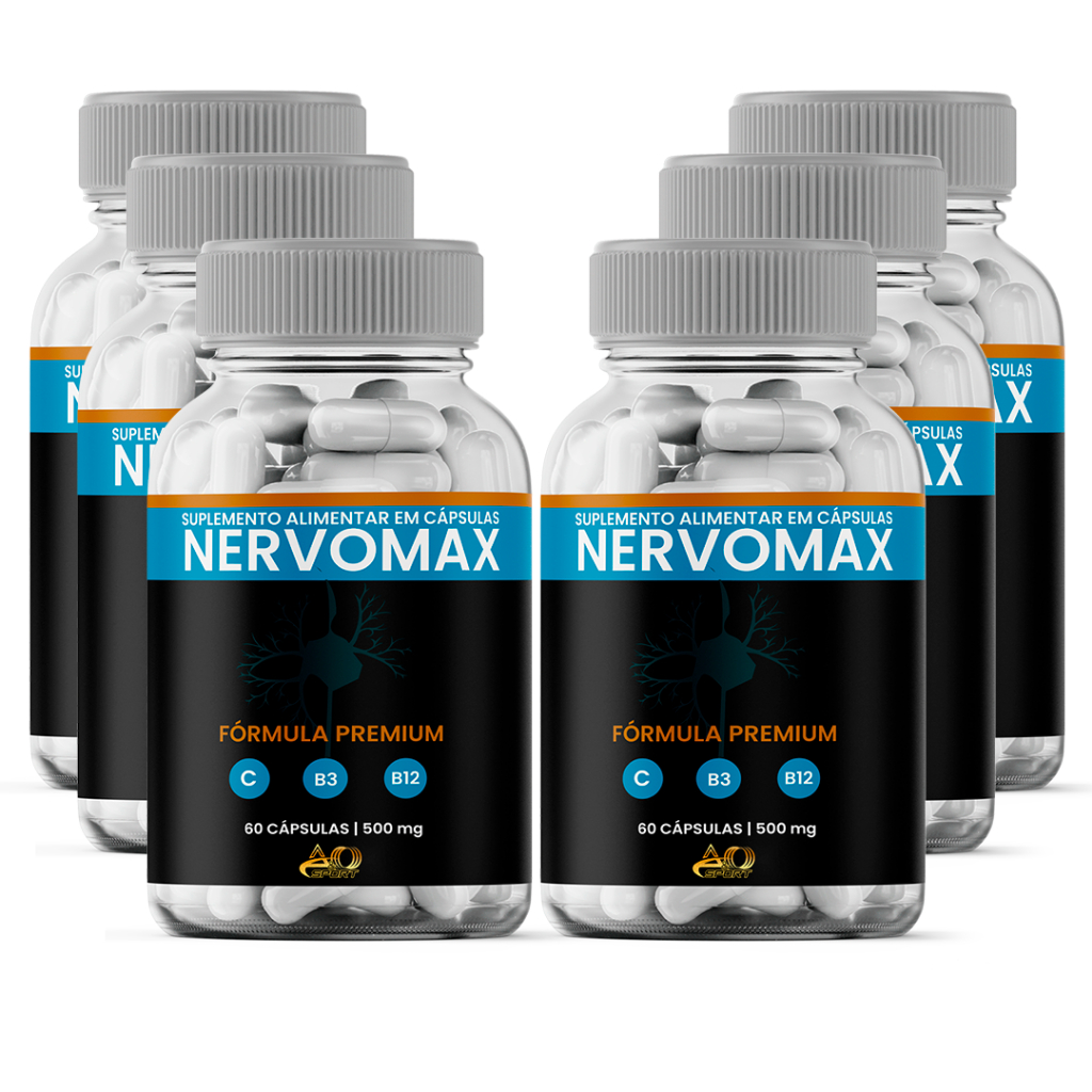 Pack 6 Nervomax 60 Cápsulas - Fórmula Premium Nervo Max Loja Oficial ...