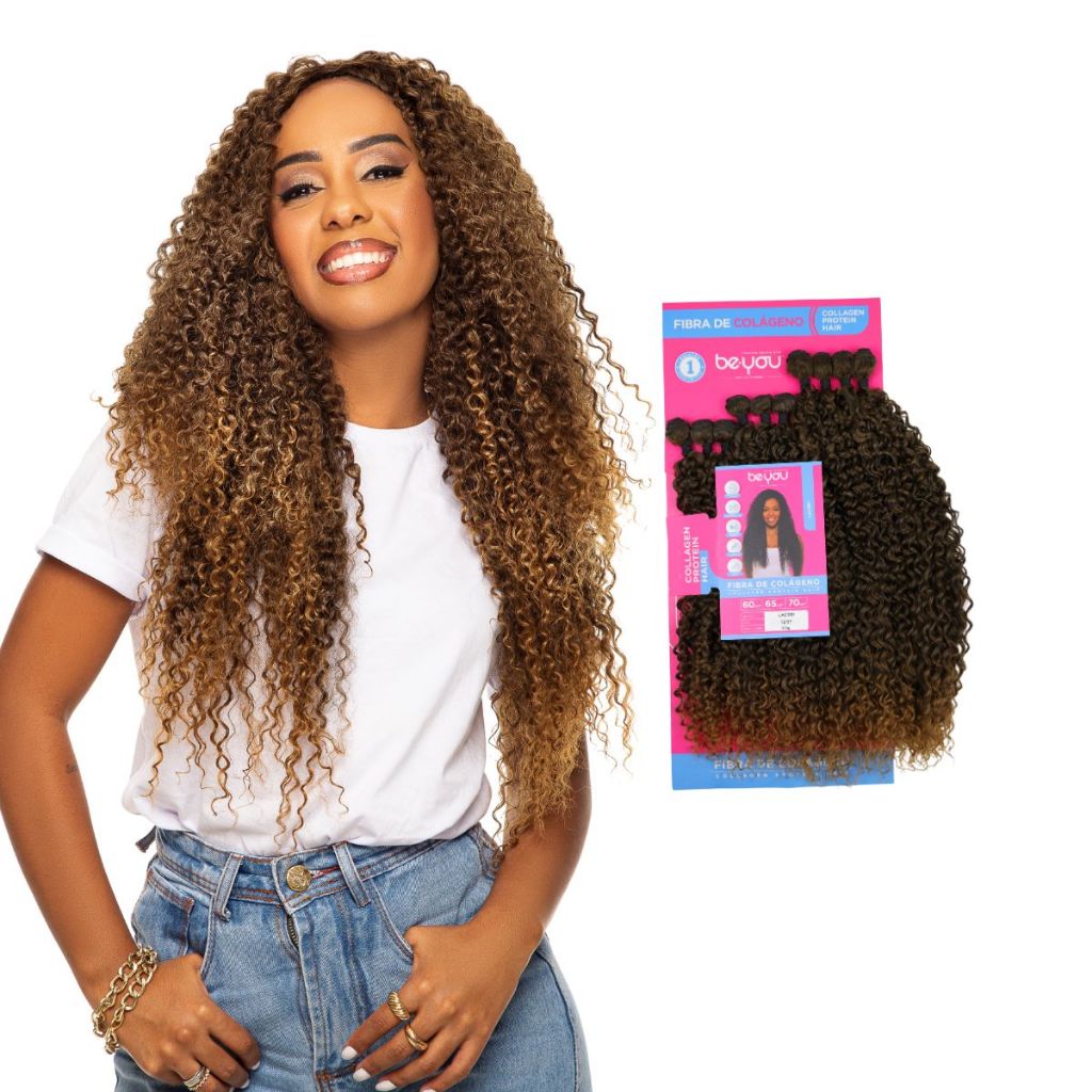 Aplique Cacheado Be You Lacrei 320g Tela 60 65 70cm Fibra de Colágeno | Shopee Brasil