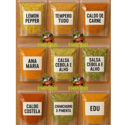 Kit completo com 21 pacotes de temperos diversos (100g cada) | Shopee ...