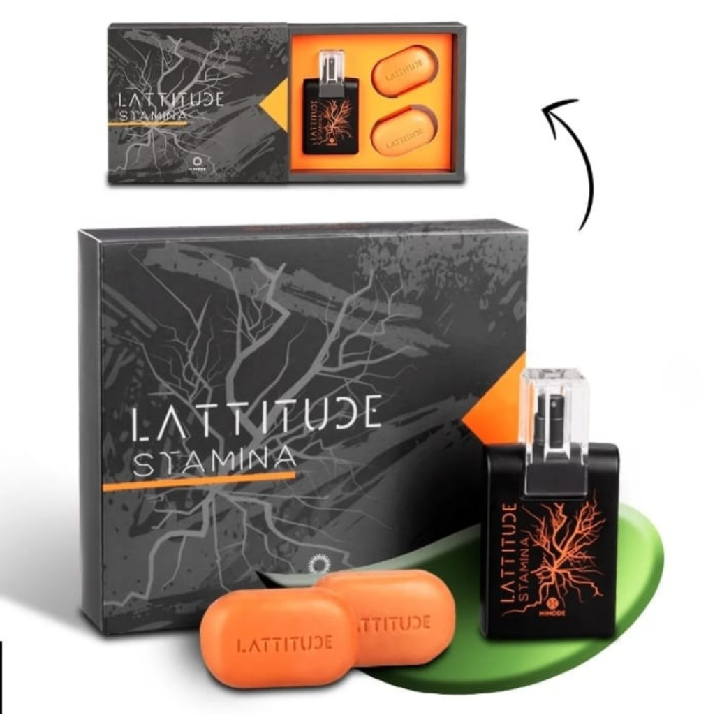 Kit Perfume Masculino Hinode Lattitude Stamina 100ml + 2 Sabonetes ...