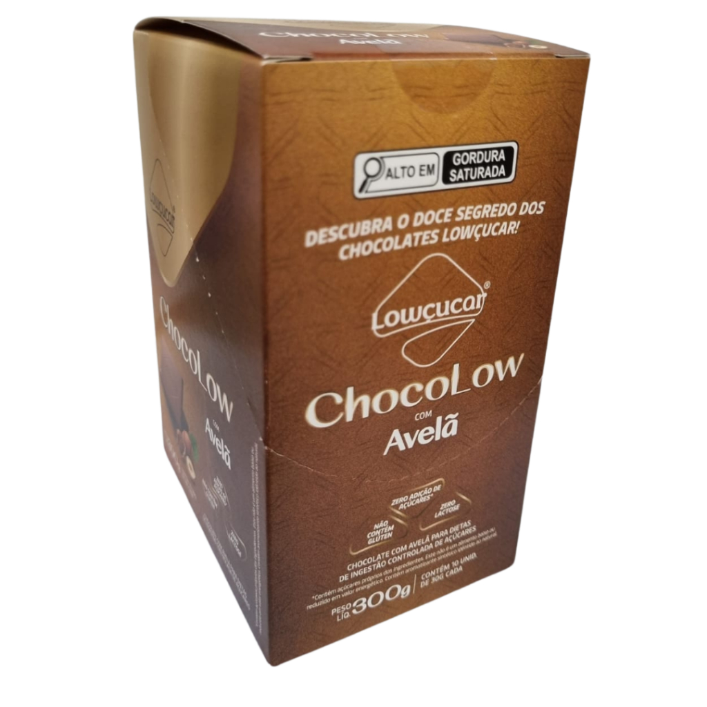 Chocolow Chocolate c/ Avelã Zero Lactose 30g ( DPL 10 uni)- Lowçúcar ...