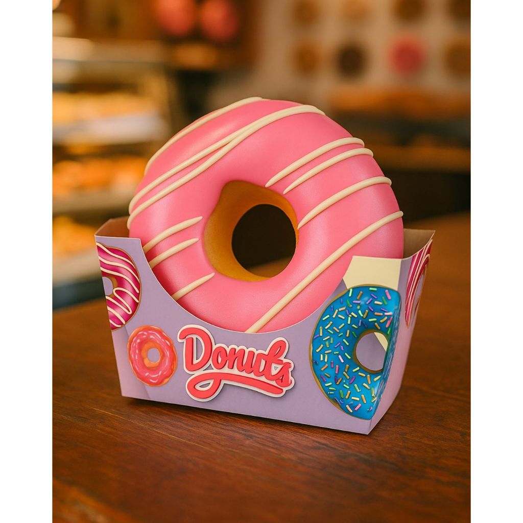 Embalagem para Donuts Caixa para Embalar Consumo Imediato 1 unidade ...