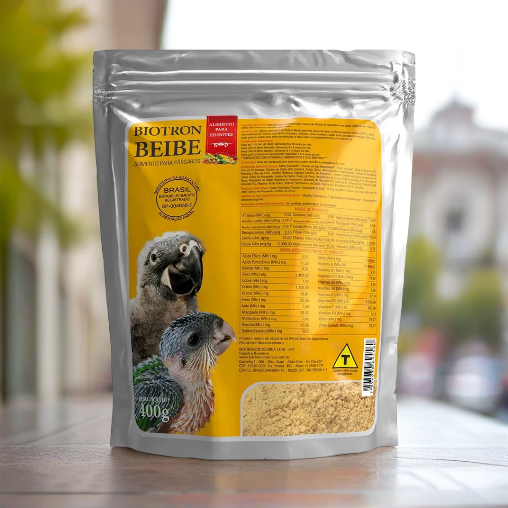 Biotron Beibe 400g: Papinha para Filhotes de Psitacídeos – Albium ...